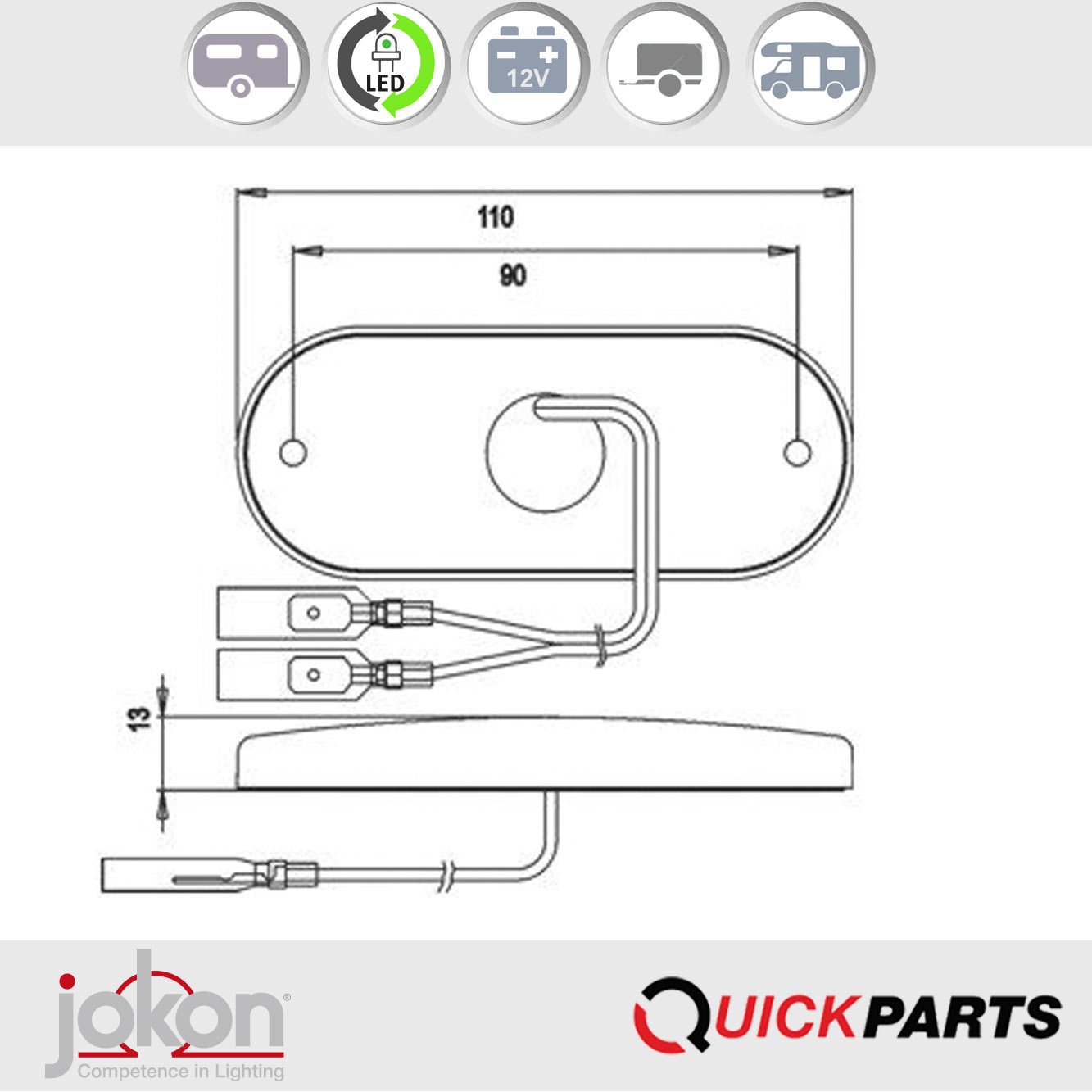 LED FRONT MARKER LIGHT JOKON A02 (E2) 05035
