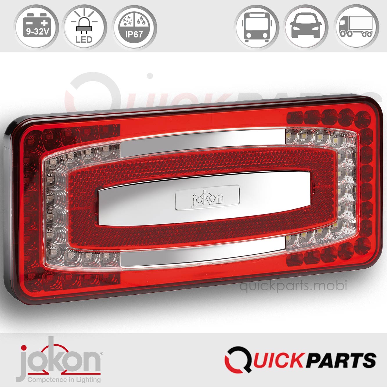 LED Multiple Function Light 9-32 V | Jokon E1-3110 EMV / EMC - Quick Parts